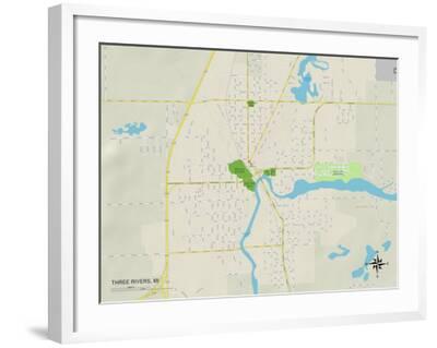 'Political Map of Three Rivers, MI' Posters | AllPosters.com