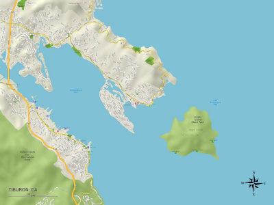 'Political Map of Tiburon, CA' Poster | AllPosters.com