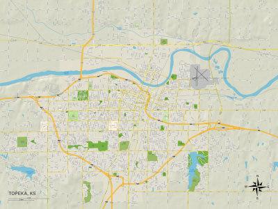 'Political Map of Topeka, KS' Posters | AllPosters.com