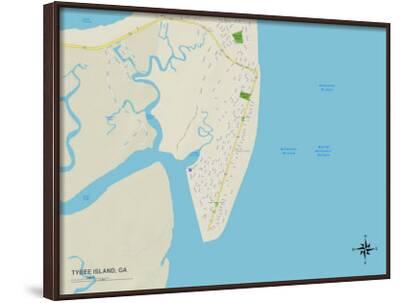 'Political Map of Tybee Island, GA' Prints | AllPosters.com