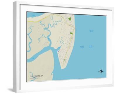 'Political Map of Tybee Island, GA' Prints | AllPosters.com