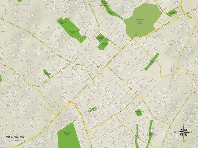 'Political Map of Vienna, VA' Prints | AllPosters.com