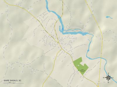 'Political Map of Ware Shoals, SC' Posters | AllPosters.com