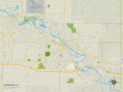 'Political Map of Waterloo, IA' Prints | AllPosters.com