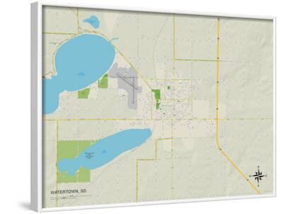 'Political Map of Watertown, SD' Prints | AllPosters.com