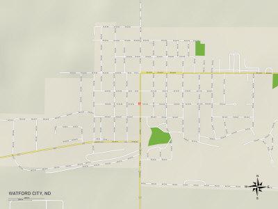 'Political Map of Watford City, ND' Prints | AllPosters.com