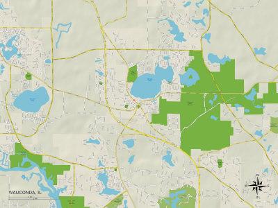 'Political Map of Wauconda, IL' Prints | AllPosters.com