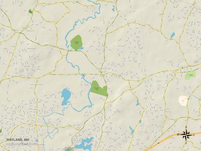 'Political Map of Wayland, MA' Prints | AllPosters.com