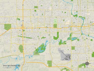 'Political Map of West Des Moines, IA' Prints | AllPosters.com