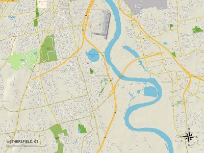 'Political Map of Wethersfield, CT' Prints | AllPosters.com