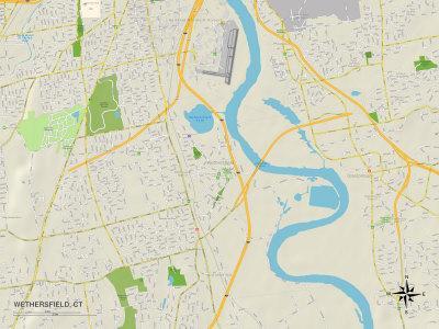'Political Map of Wethersfield, CT' Prints | AllPosters.com