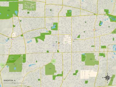 'Political Map of Wheaton, IL' Art | AllPosters.com