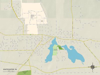 'Political Map of Whitewater, WI' Prints | AllPosters.com