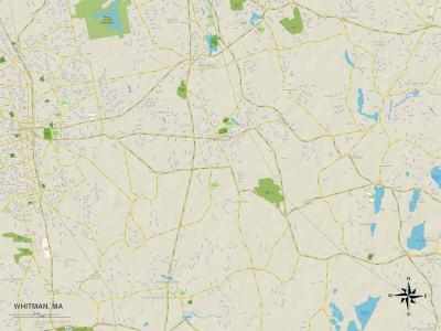 'Political Map of Whitman, MA' Posters | AllPosters.com