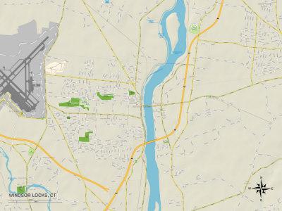 'Political Map of Windsor Locks, CT' Art | AllPosters.com