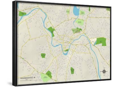 'Political Map of Woonsocket, RI' Prints | AllPosters.com