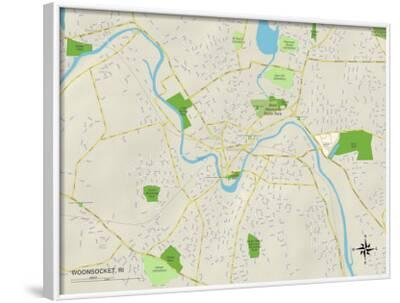 'Political Map of Woonsocket, RI' Prints | AllPosters.com