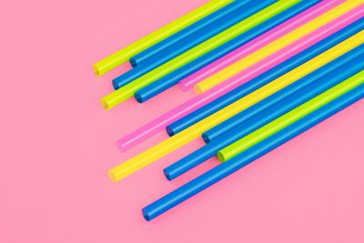 'Pop Straws Collection - Light Pink & Colourful' Photographic Print ...