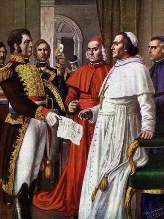 'Pope Pius Vii, Prisoner at the Castle of Fontainebleau, Consented to ...