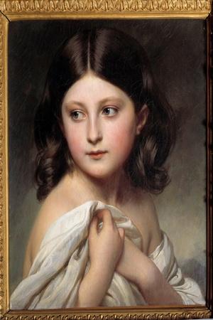 'Portrait of a Girl Called Princess Charlotte, 1850 (Oil on Canvas ...