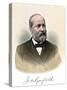 Portrait of American President James Abram Garfield, (1831-1881), with ...