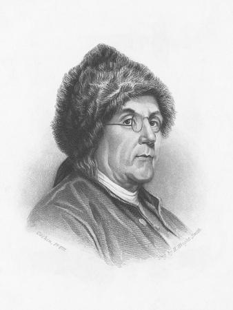 'Portrait of Benjamin Franklin Wearing a Fur Hat' Giclee Print ...