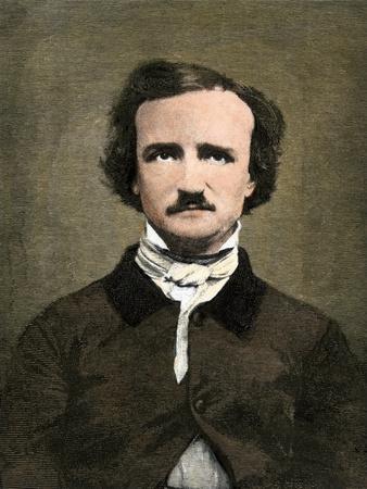 'Portrait of Edgar Allan Poe (1809-1849), American Writer. Colour ...