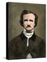 Portrait of Edgar Allan Poe (1809-1849), American Writer. Colour ...