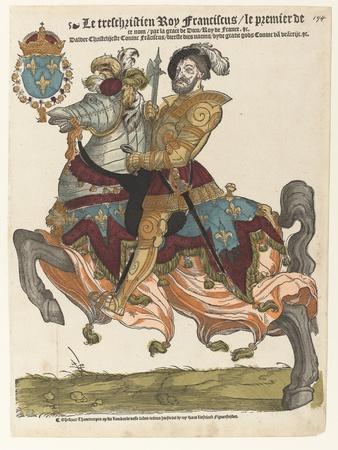 Portrait of Francois I (1494-1547) on Horseback, 1542-44 (Print) Giclee ...