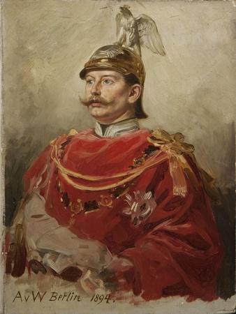 Portrait of German Emperor Wilhelm II (1859-1941), King of Prussia ...