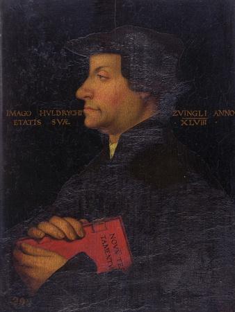 'Portrait of Huldrych Zwingli (1484-1531) (Panel)' Giclee Print - Hans ...