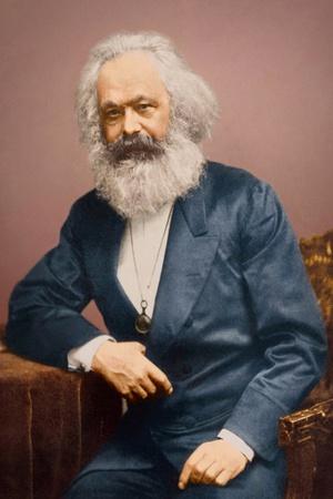 'Portrait of Karl Marx in a Blue Suit (Coloured Photo)' Giclee Print ...