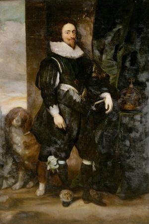 'Portrait of King Charles I Wearing the Order of the Garter, with a Dog ...