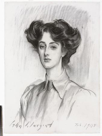 'Portrait of Lady Elsie Meyer , February 1908 (Charcoal on Paper ...