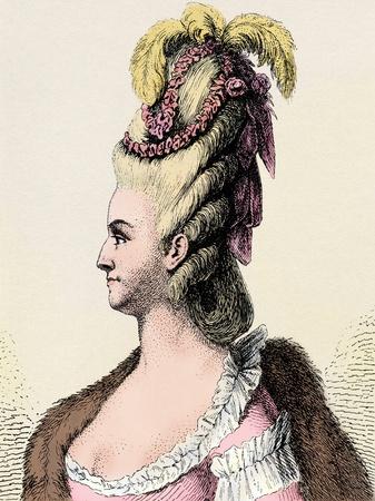 Portrait of Marie Antoinette (1755-1793), Queen of France. Lithograph ...