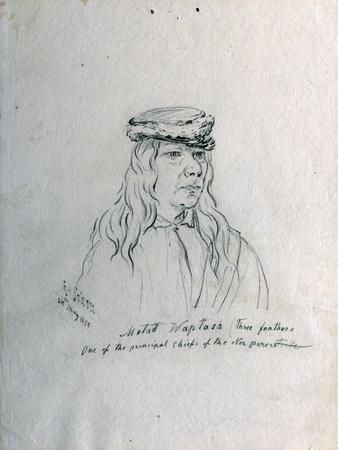 'Portrait of Metad Waptass (Three Feathers) One of the Principal Chiefs ...