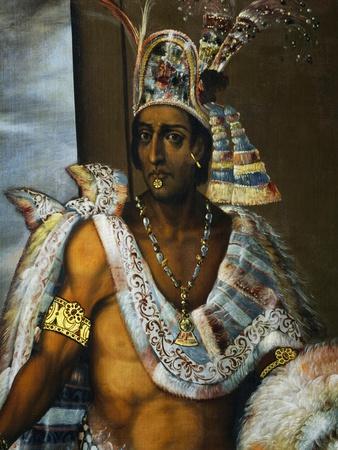 'Portrait of Montezuma II Tecnochtitlan (Circa 1466-1520), Last King of ...