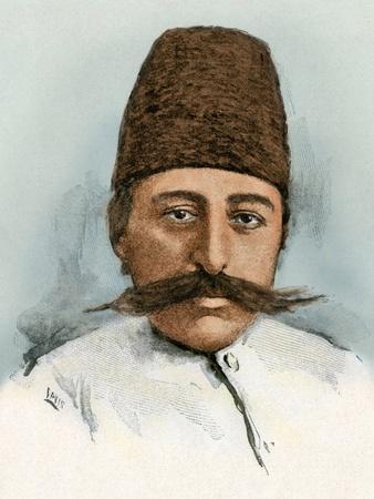 'Portrait of Mozaffar Ad-Din (Ad Din) (Mozaffer Ed Dine, Mozaffer-Ed ...