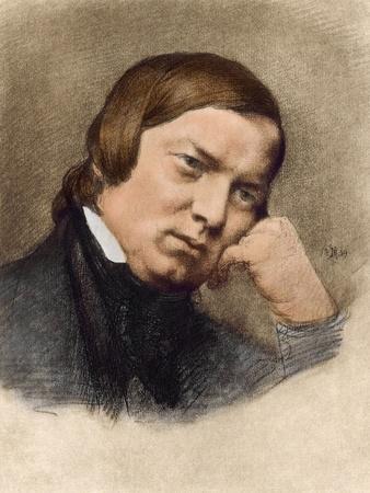 'Portrait of Robert Schumann (1810-1856), German Composer. 19Th Century ...