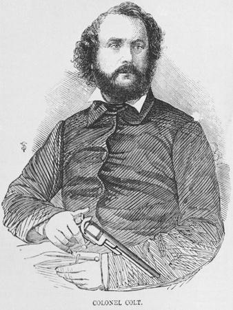 Portrait of Samuel Colt Holding Revolver Giclee Print | AllPosters.com