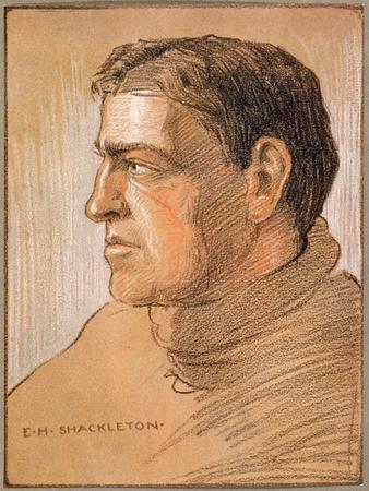 'Portrait of Shackleton, from 'The Heart of the Antarctic' by Sir ...