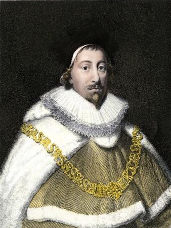 'Portrait of Sir Edward Coke (1552-1634). 19Th Century Colour Engraving ...