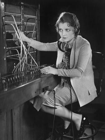 'Portrait of Telephone Operator' Photo | AllPosters.com