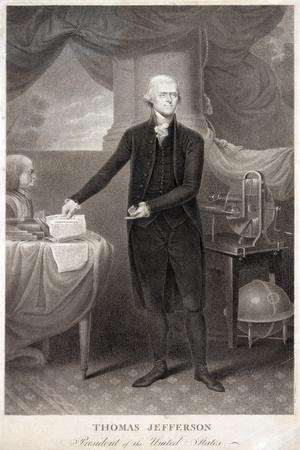 'Portrait of Thomas Jefferson Holding Declaration of Independence ...