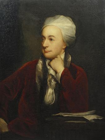 'Portrait of William Cowper, Red Coat with a Fur Collar and a White Cap ...
