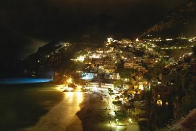 'Positano Night Scenic View, Amalfi Coast, Italy' Photographic Print ...