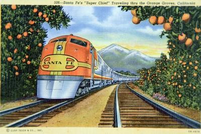 Postcard of the 'Super Chief' of the Santa Fe Railroad, Passing Through ...