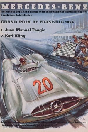 'Poster Advertising Mercedes-Benz Motor Cars, 1954' Giclee Print ...