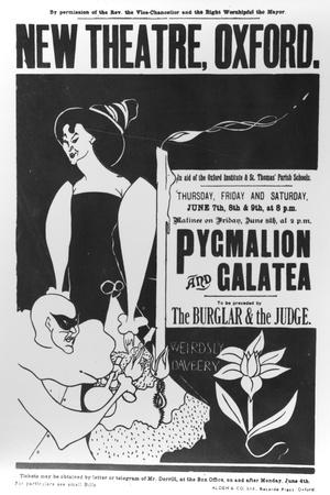 'Poster for a Production of 'Pygmalion and Galatea' at the New Theatre ...