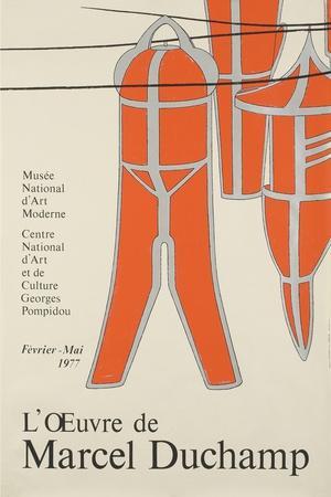 'Poster for 'L'Oeuvre De Marcel Duchamp' at the Musee National D'Art ...